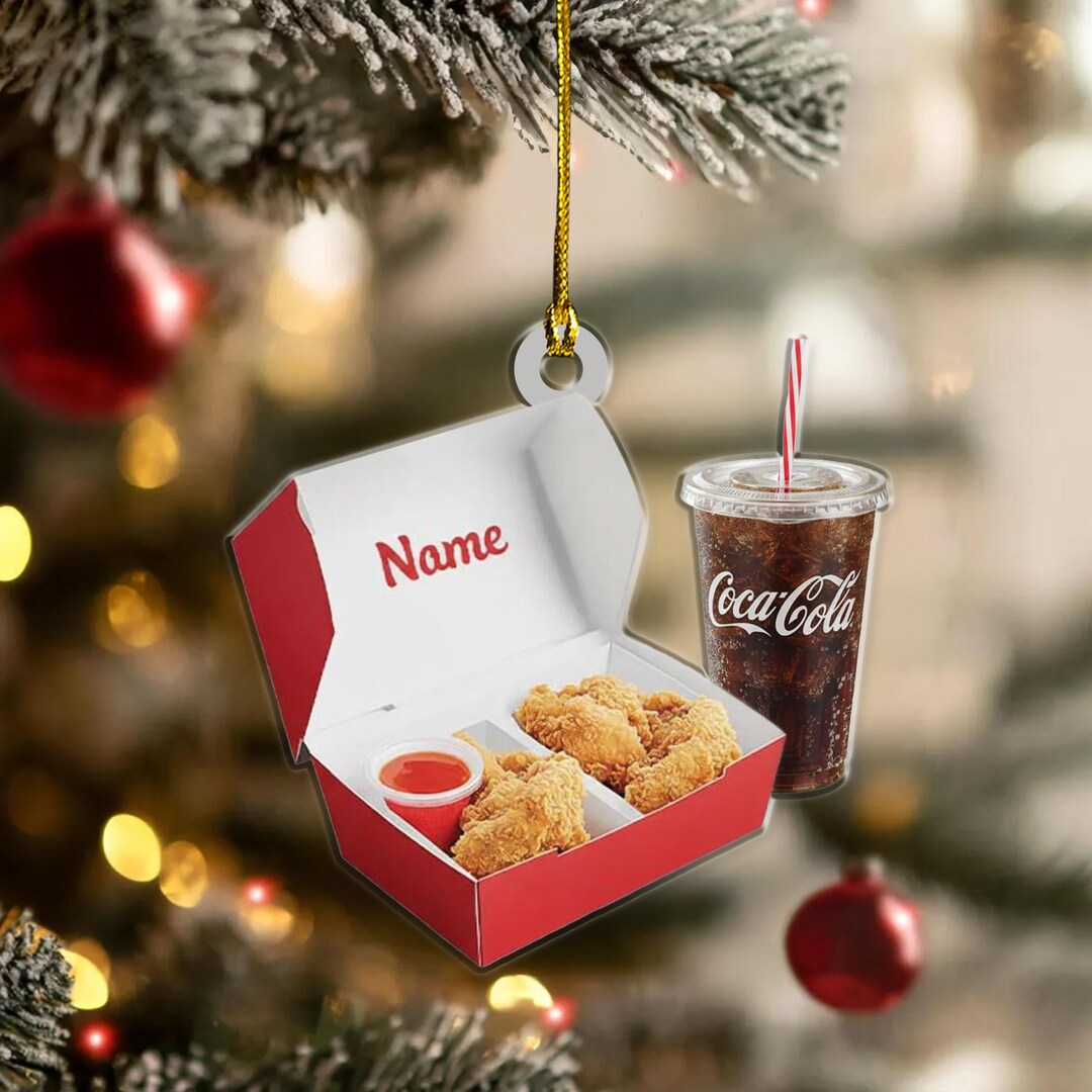 Personalized Fried Chicken Ornament, Fried Chicken Christmas Ornament ...