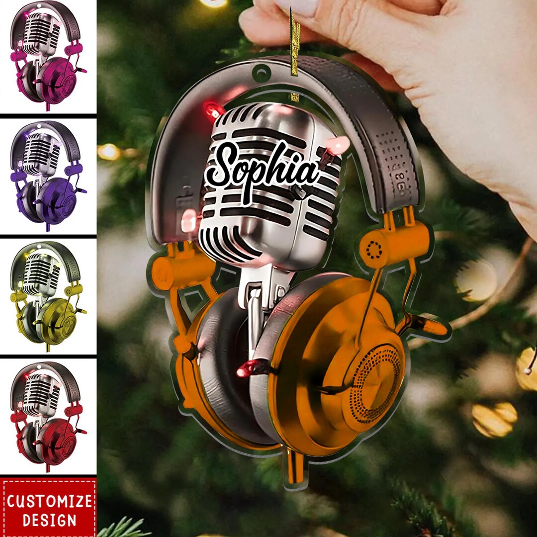 Personalized Microphone Ornament 2025 Singing Christmas Ornament ...