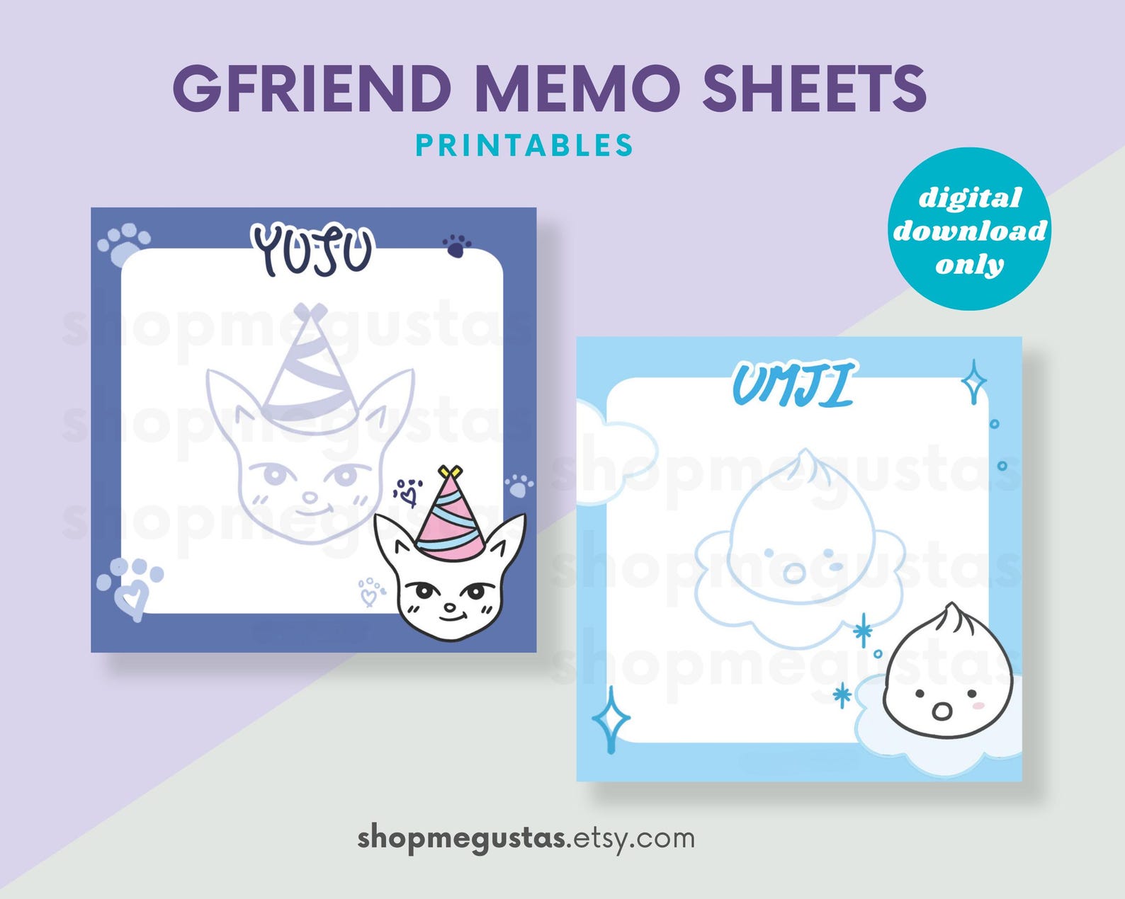 GFRIEND Kpop Memo Printables Memopad Square Memo Sheet Gfriend Chara - Etsy