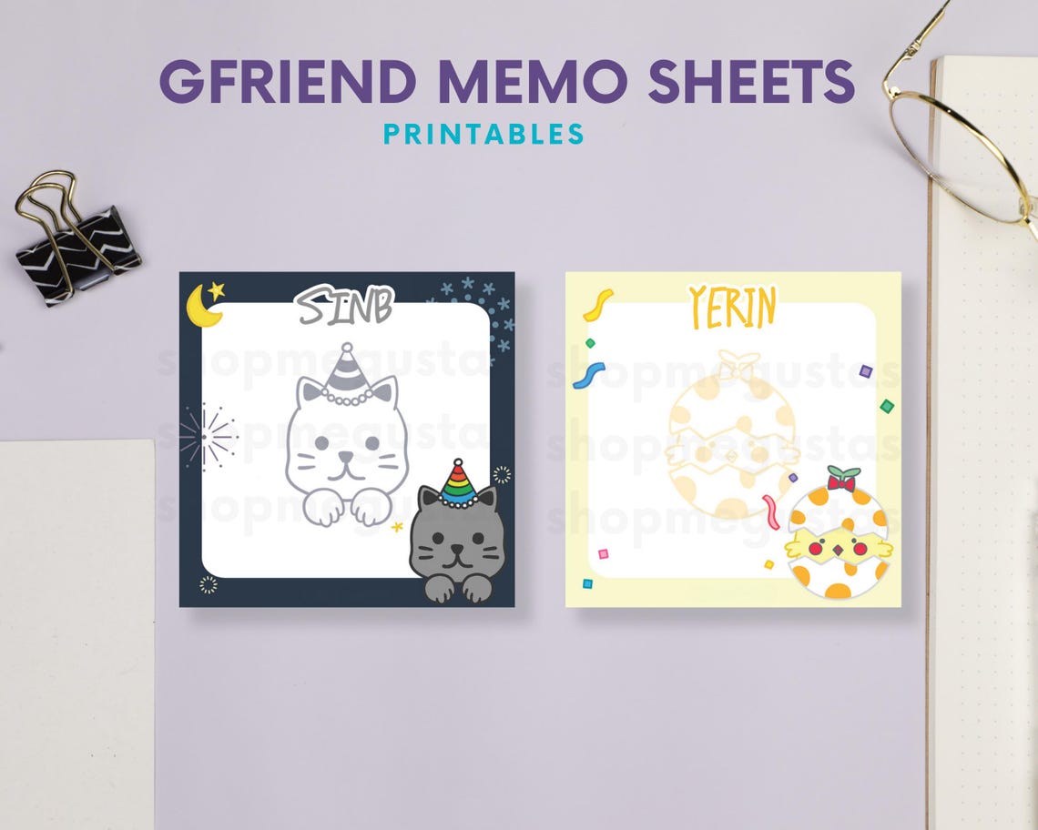 GFRIEND Kpop Memo Printables Memopad Square Memo Sheet Gfriend Chara - Etsy