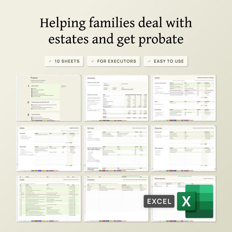 After Death Spreadsheet Helping Families and Executors Deal With Estate ...