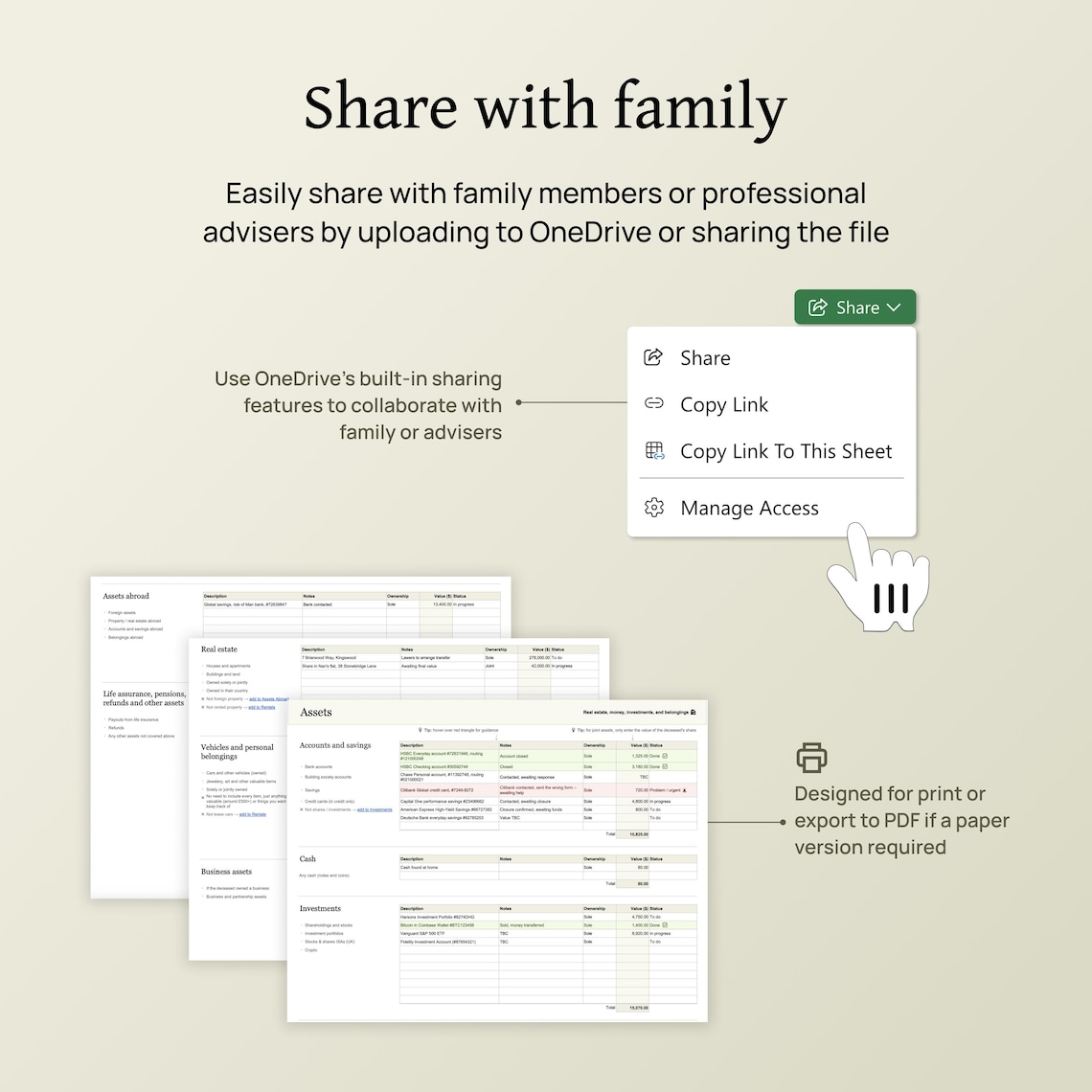 After Death Spreadsheet Helping Families and Executors Deal With Estate ...