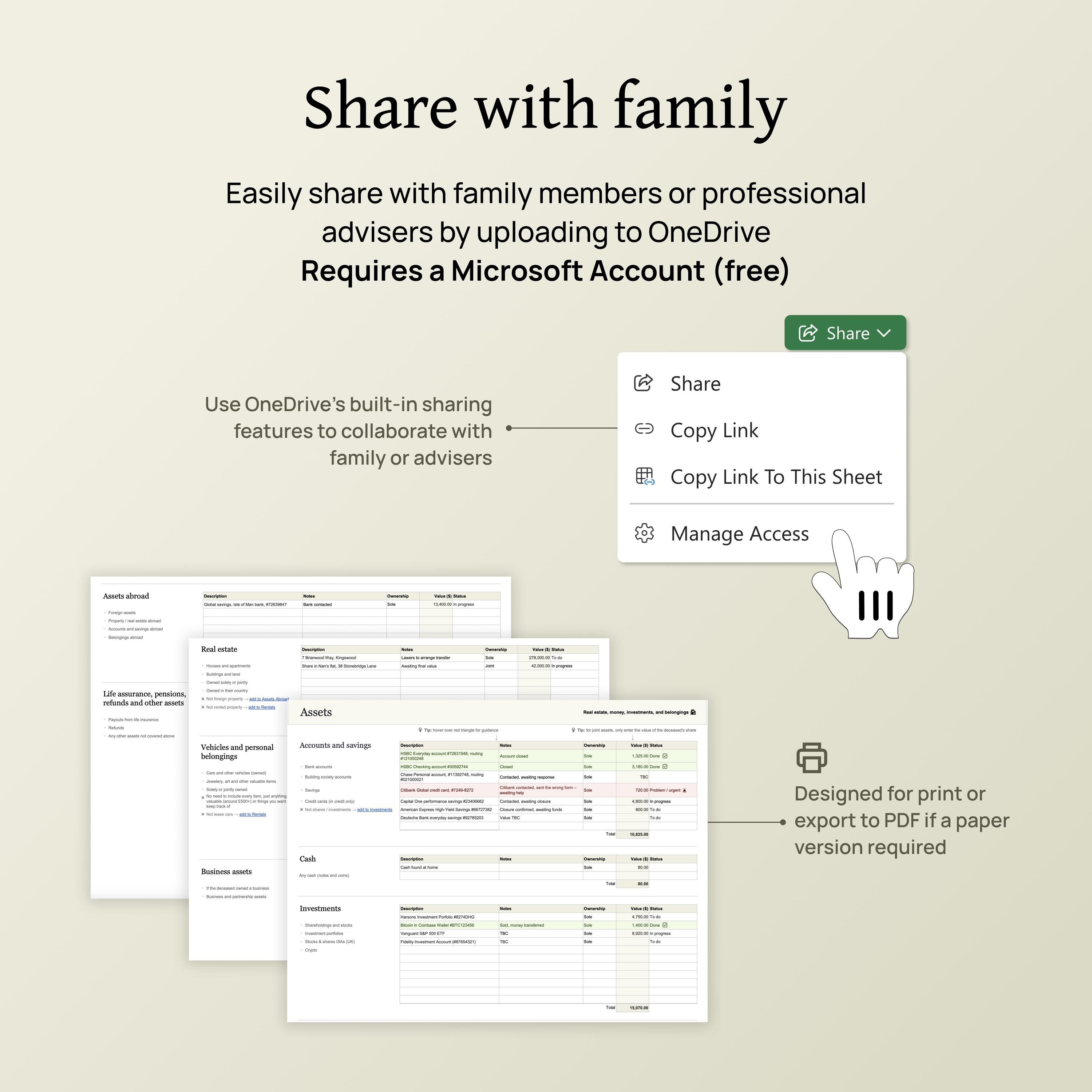 After Death Spreadsheet – Helping Families and Executors Deal With ...