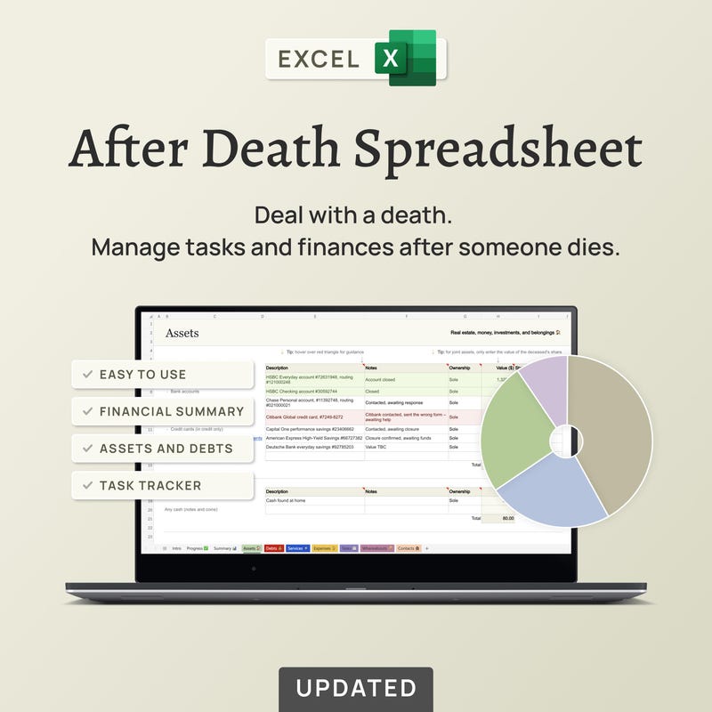 Probate Excel - Etsy