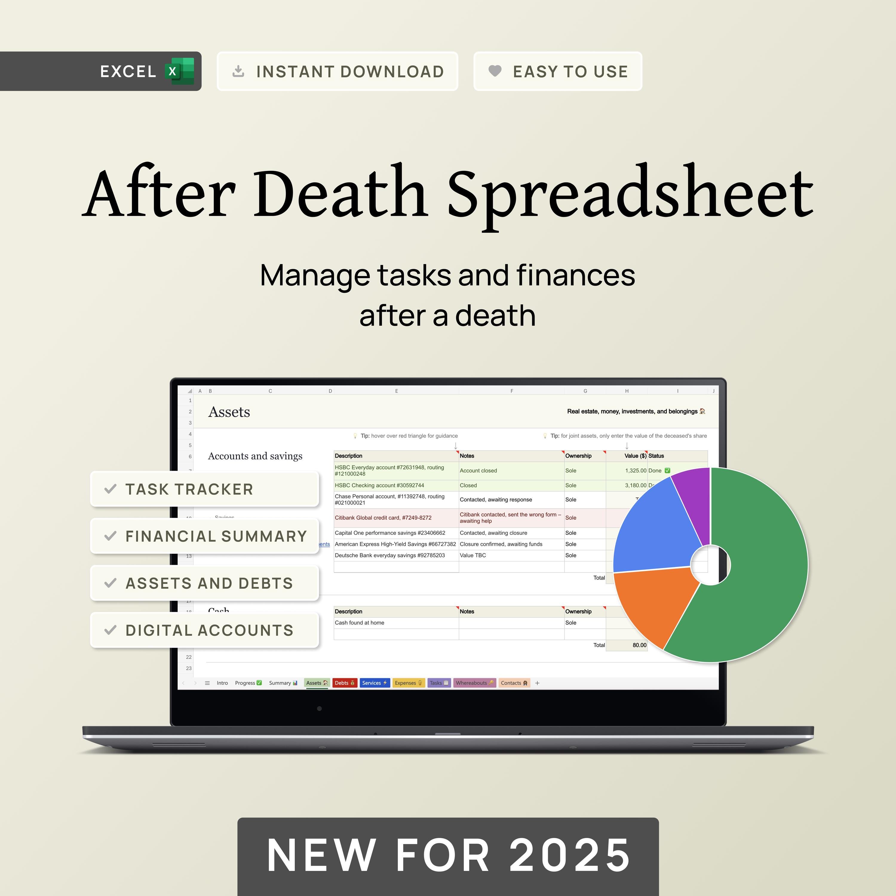 After Death Spreadsheet Helping Families and Executors Deal With Estate ...