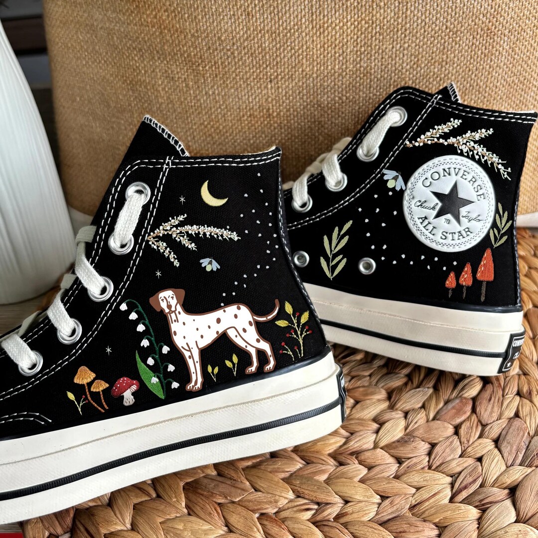 Custom Listing for Paula, Dalmation Dog Embroidery Converse, Hand ...
