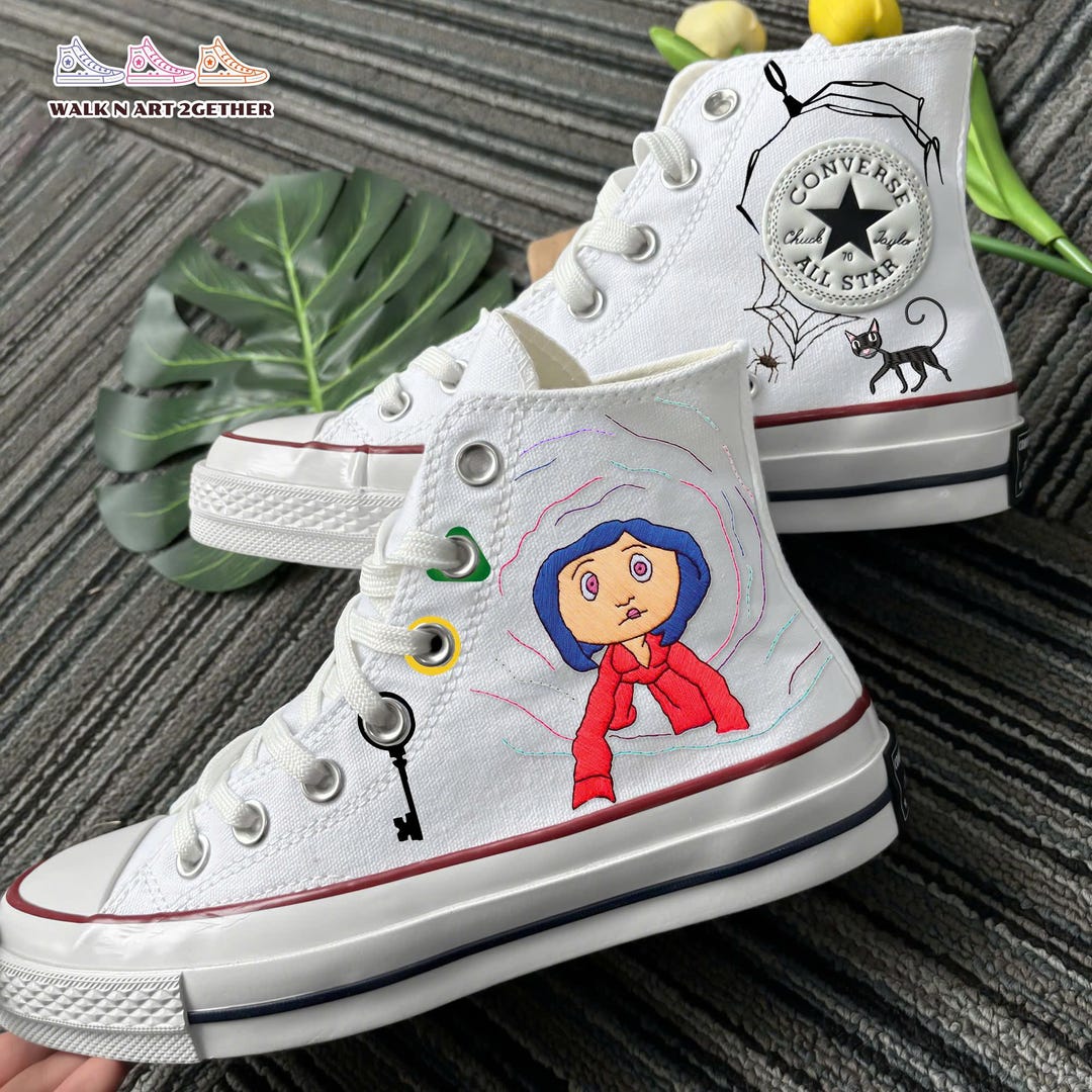 Coraline Converse, Custom Halloween Embroidery Converse, Converse High ...