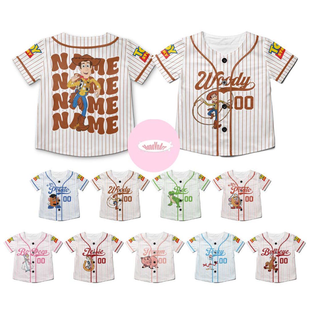 Personalized Disney Toy Story Baseball Jersey, Buzz Lightyear Woody ...