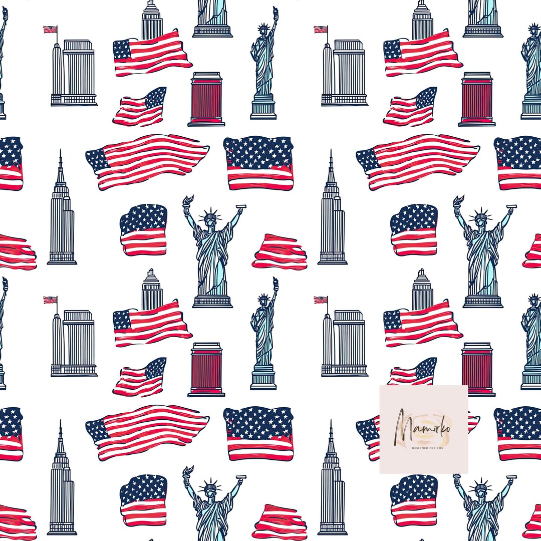 Usa-themed Fabric Pattern - Etsy
