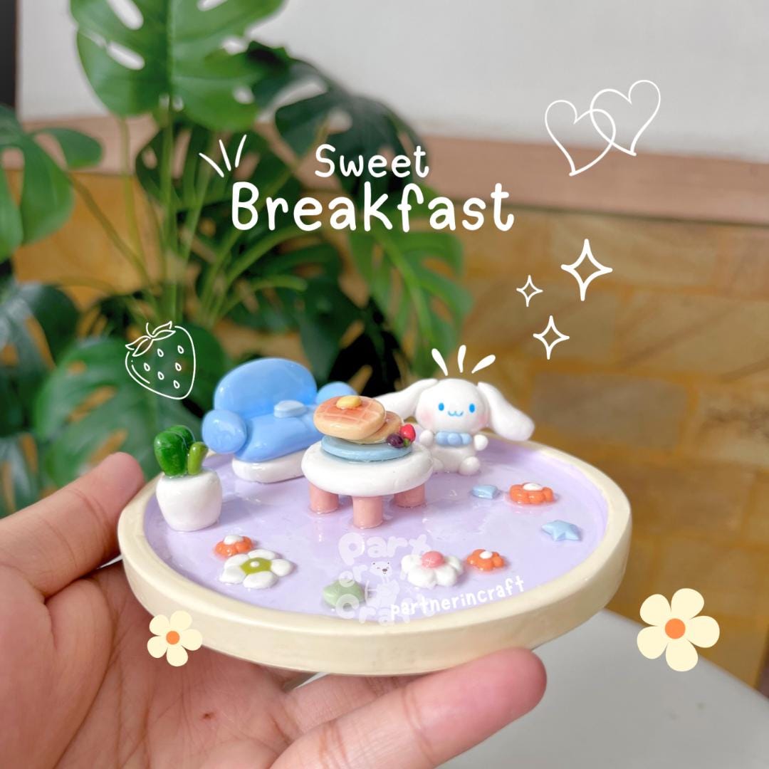 Sweet Cute Trinket Tray, Clay Jewelry Storage, Handmade Trinkets Dish ...
