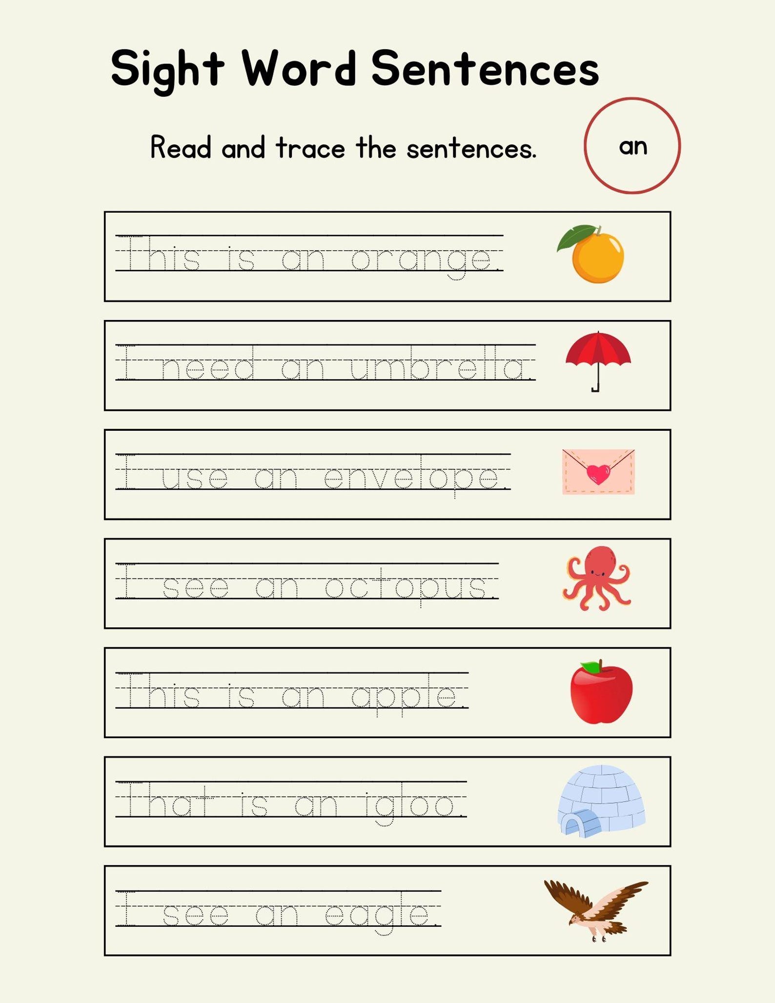 Printable Words, Letters, Sentences and Numbers Tracing PDF File ...