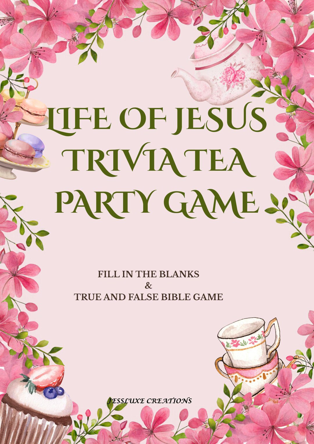 Life of Jesus Trivia Game – Printable Tea Party Activity (digital ...