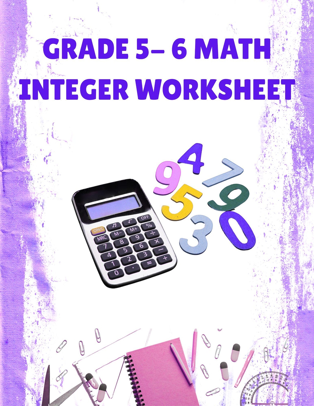 Grade 5-8 Integer Practice Worksheet Pdf Print File - Etsy