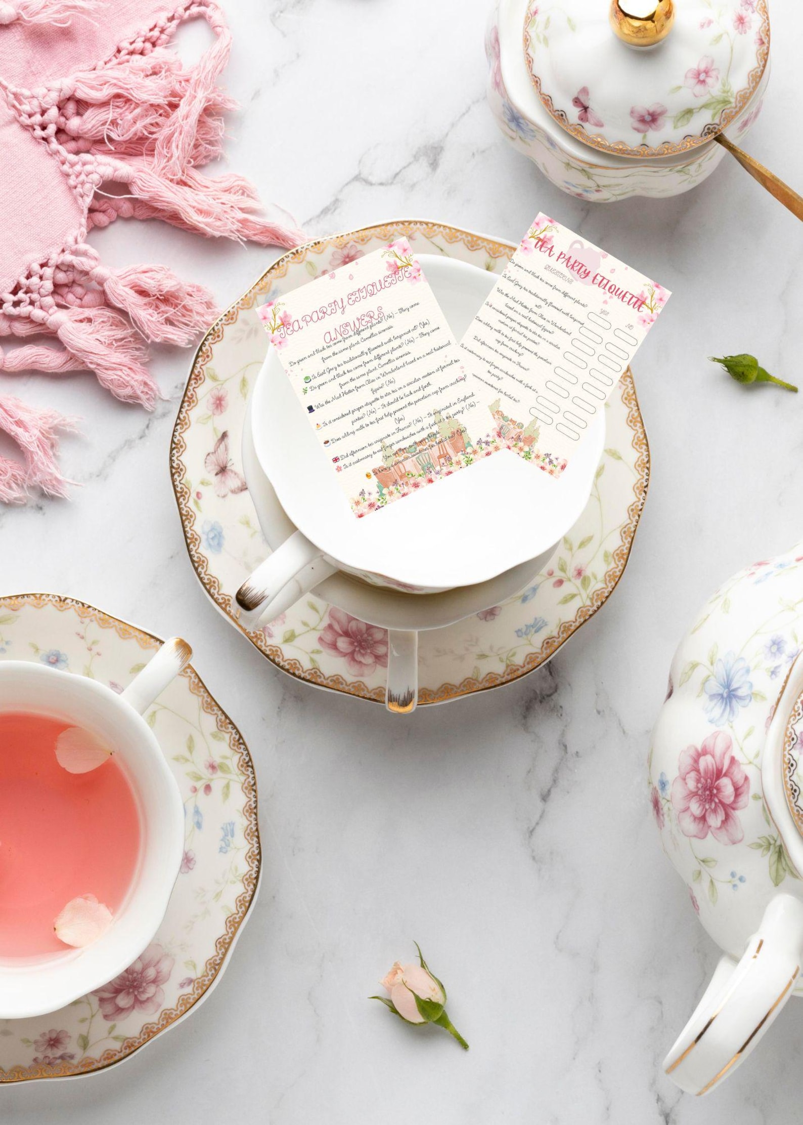 Tea Party Etiquette Printable Game High Tea Printable Bridal Shower ...