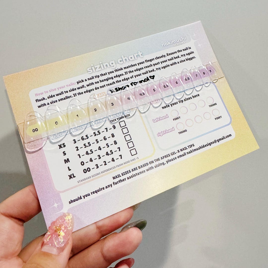 Sizing Kit for Press-on Nails, Apres Tips - Etsy