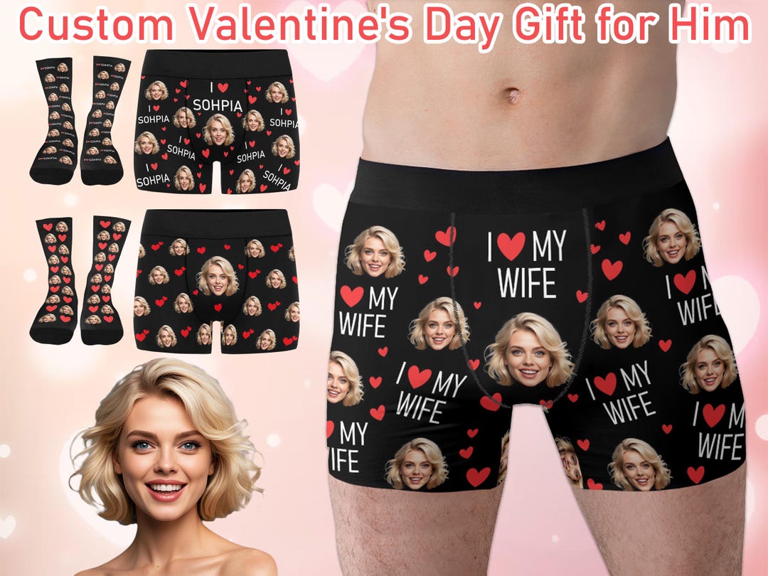 Personalized Face Boxers With Name for Anniversary, Custom Photo ...
