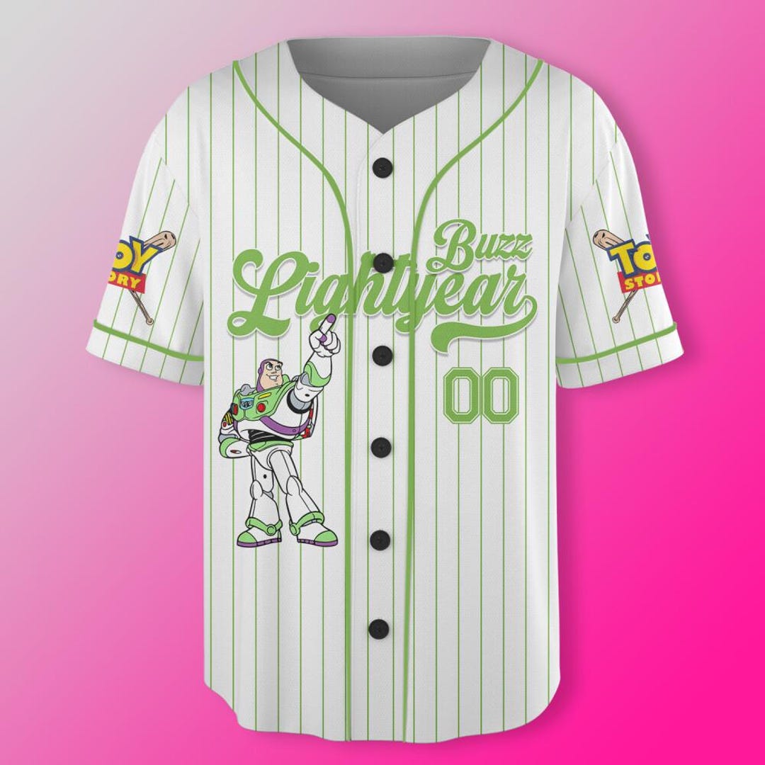 Custom Toy Story Buzz Lightyear Baseball Jersey for Kids Youth Adults ...