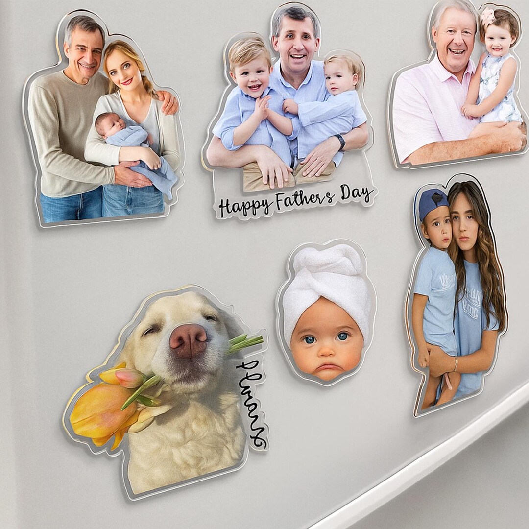 Custom Photo Magnet for Dad, Father's Day Gift From Kids, Personalized ...