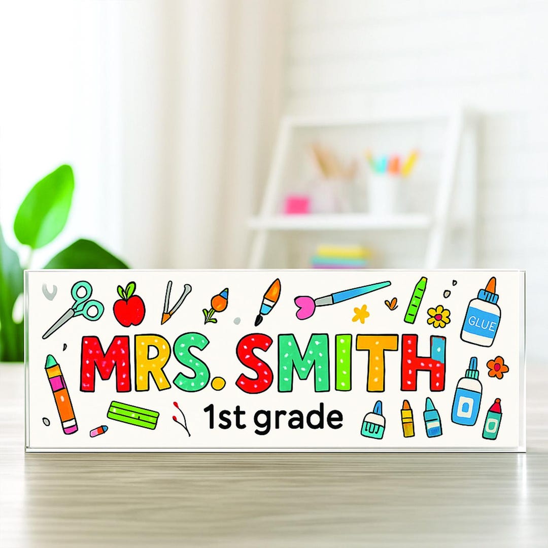 Personalized Teacher Desk Sign, Teacher Acrylic Block, Teacher Desk ...