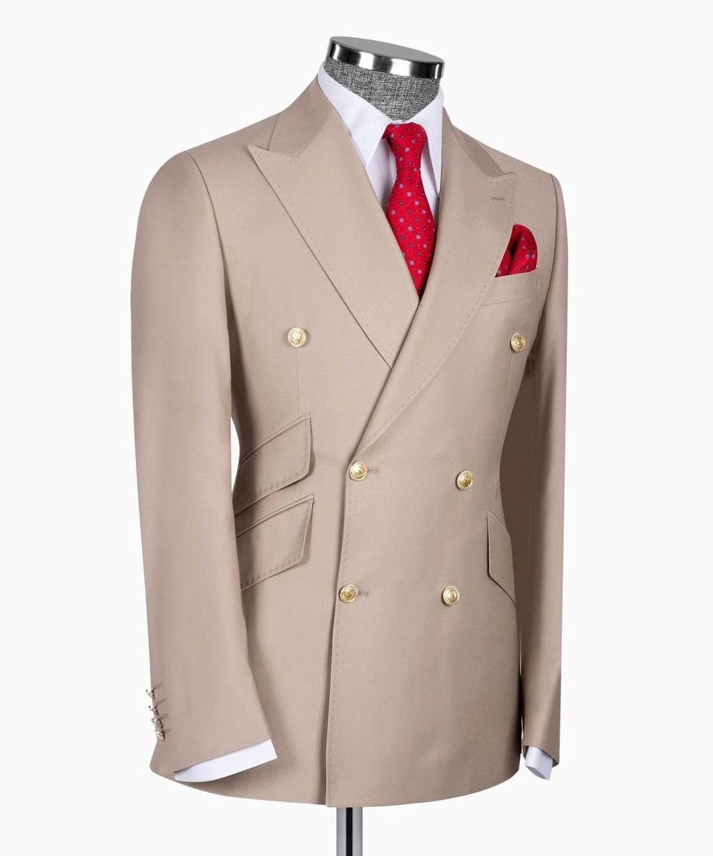 Double Breasted Men’s Suit, Men’s Wedding Suit, Business Suit for Men ...