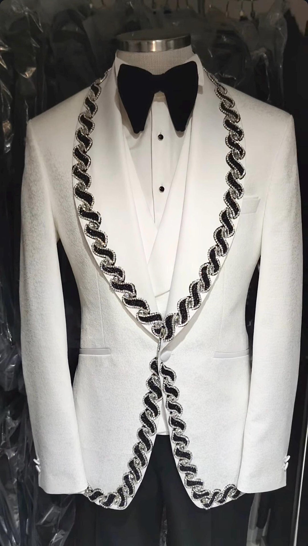 Custom 3 Piece Men’s Tuxedo Stone Embroidered Suits, Wedding Men’s ...