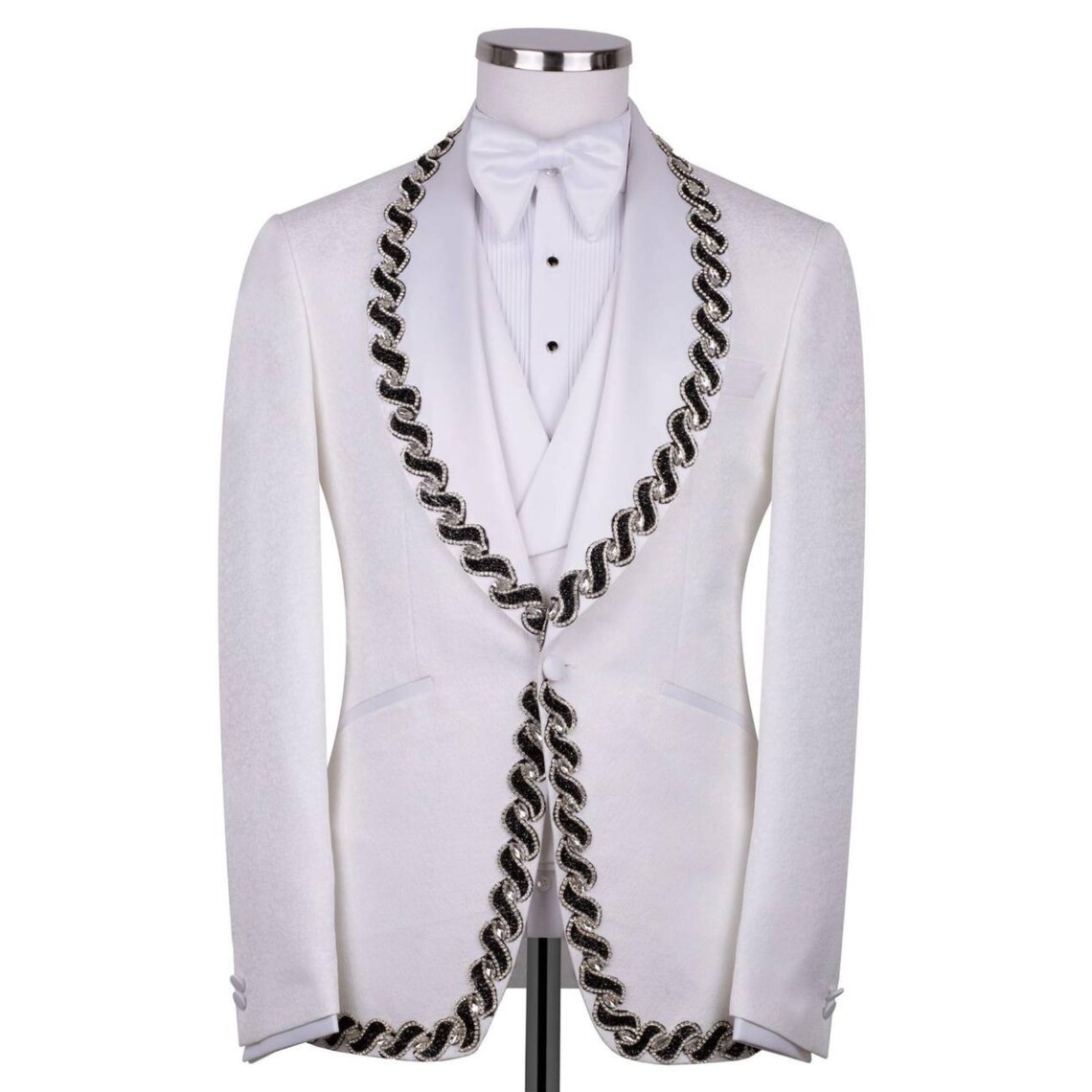 Custom 3 Piece Men’s Tuxedo Stone Embroidered Suits, Wedding Men’s ...