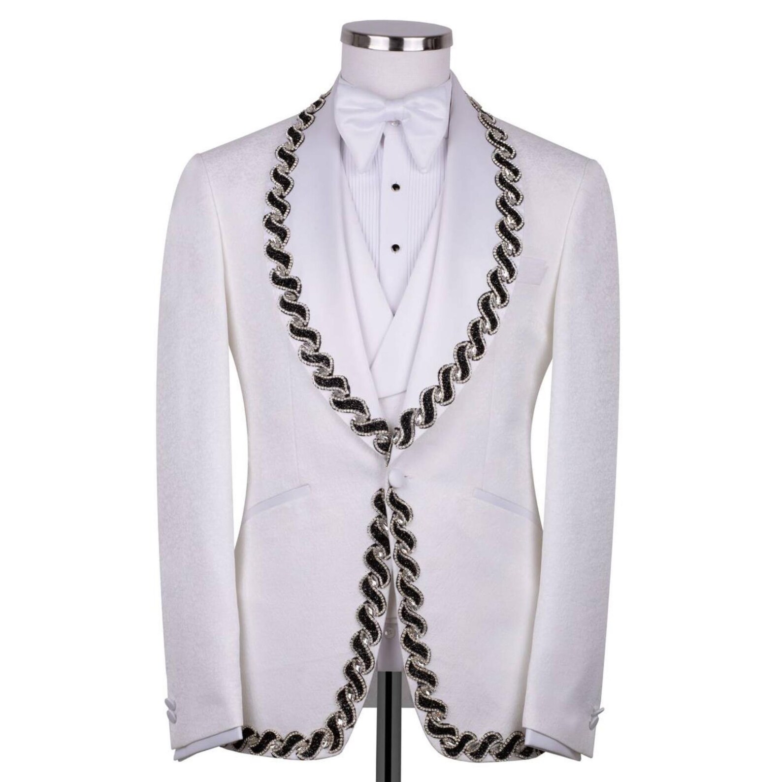 Custom 3 Piece Men’s Tuxedo Stone Embroidered Suits, Wedding Men’s Tuxedo Suit, Men’s Tuxedo Set ...