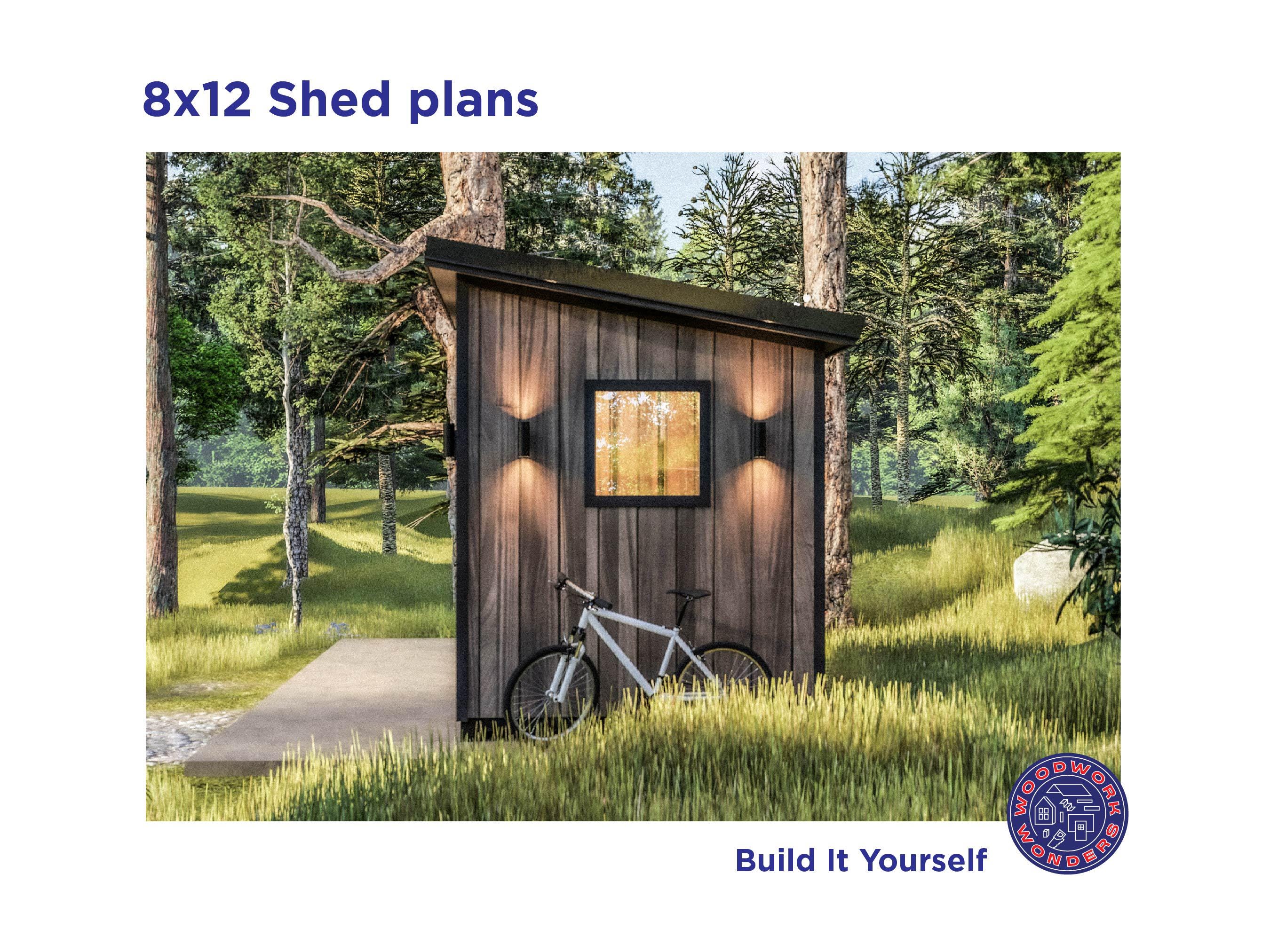 8x12 Shed Plans & Build Guide | DIY Woodworking Instructions - Etsy
