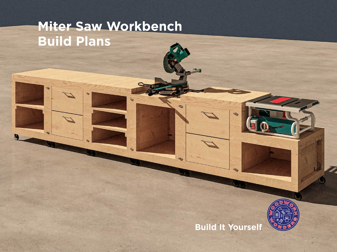 Miter Saw Station Workbench Plans / Modular Workstation Build Plans - Etsy