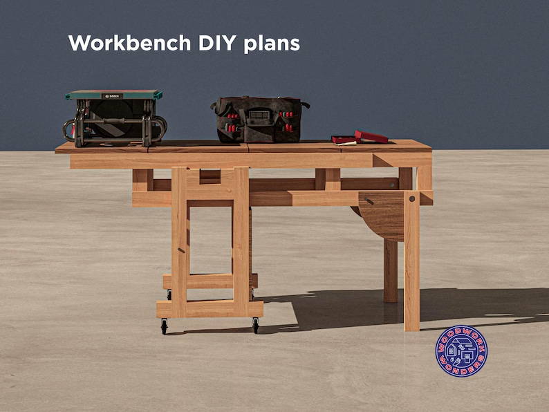 Transforming Shelf / Workbench Plans | Convertible Table and Shelf ...