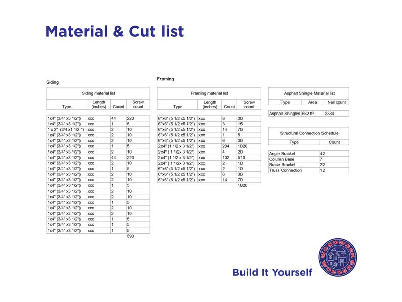 Carport 20x24 DIY Plans - Building Blueprints With Material & Cut List ...