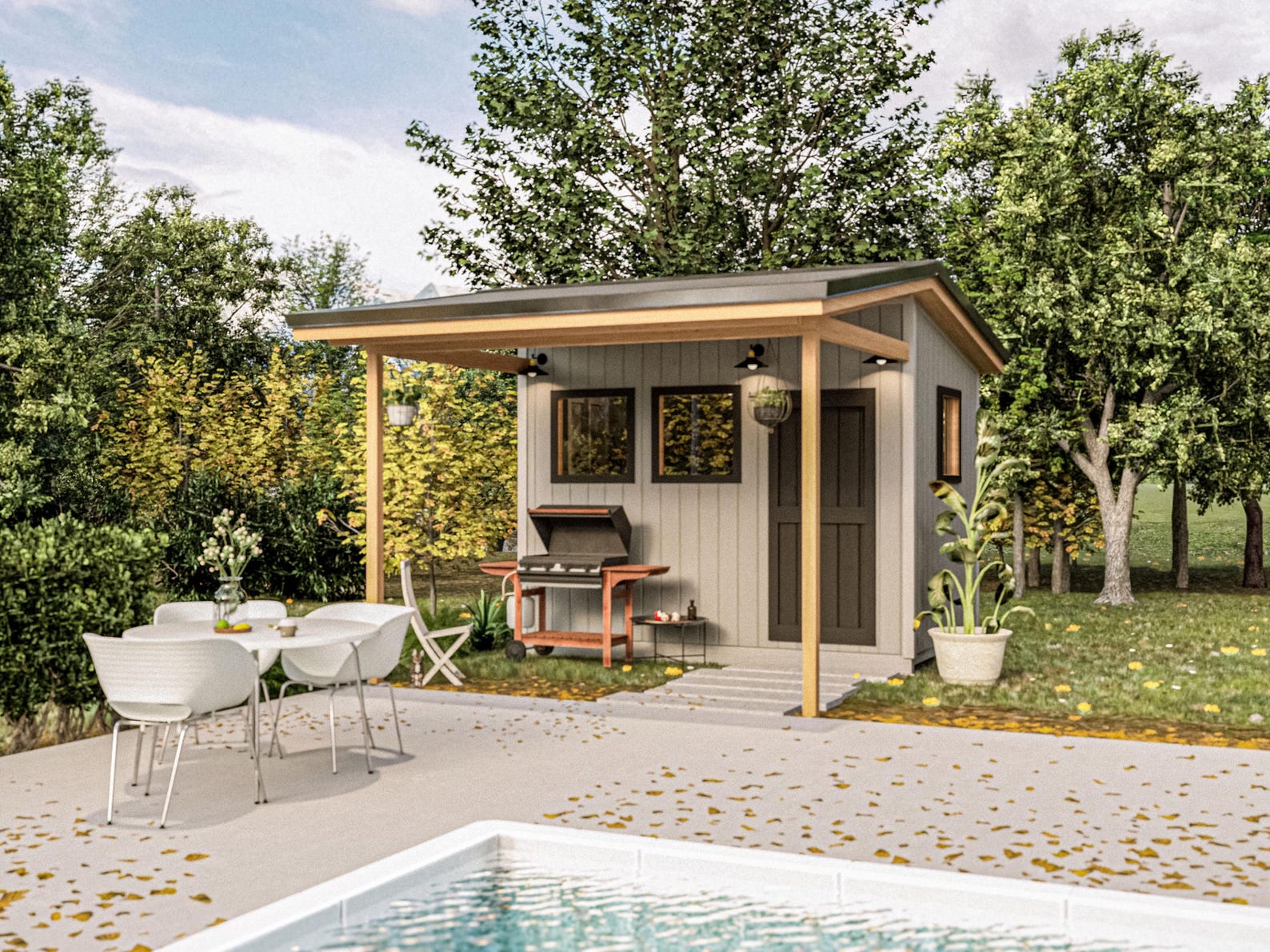 8x12 Modern Shed With Porch DIY Building Plans - Detailed Blueprints - Etsy