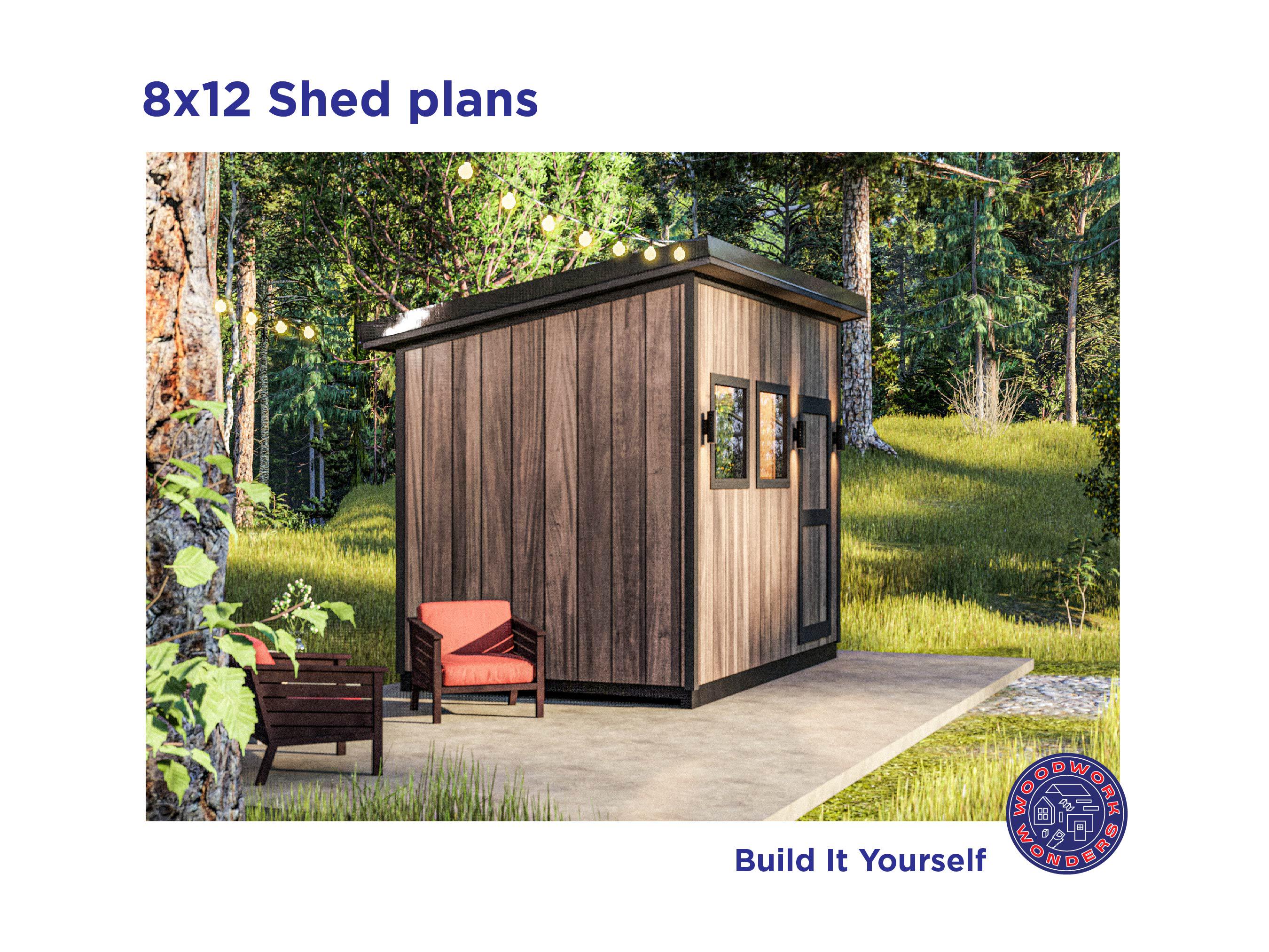 8x12 Shed Plans & Build Guide | DIY Woodworking Instructions - Etsy