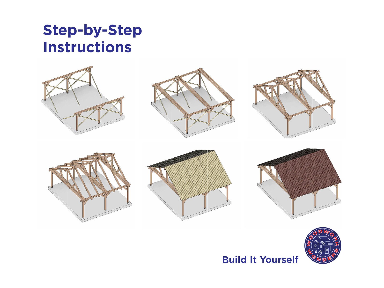 20'x24 Carport DIY Plans: Gable Roof Blueprint, Build Guide With ...