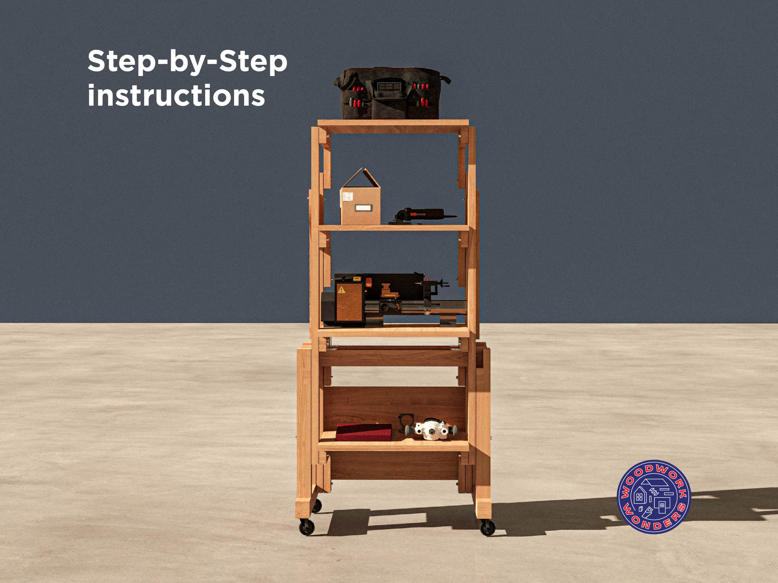 Transforming Shelf / Workbench Plans | Convertible Table and Shelf ...