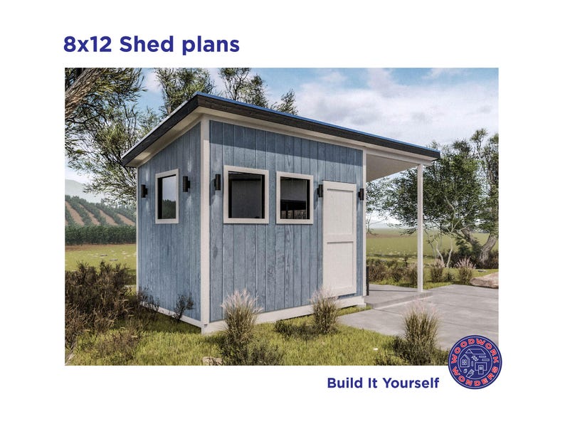 8x12 Modern Shed Building Plans PDF | DIY Woodworking Plans - Etsy ...