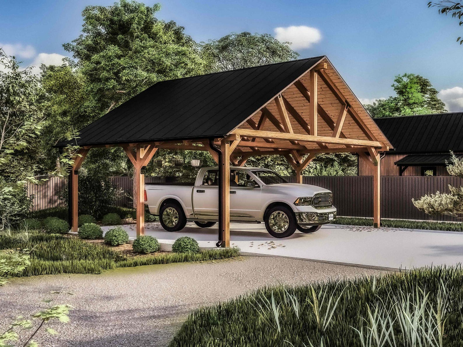 20'x24 Carport DIY Plans: Gable Roof Blueprint, Build Guide With ...