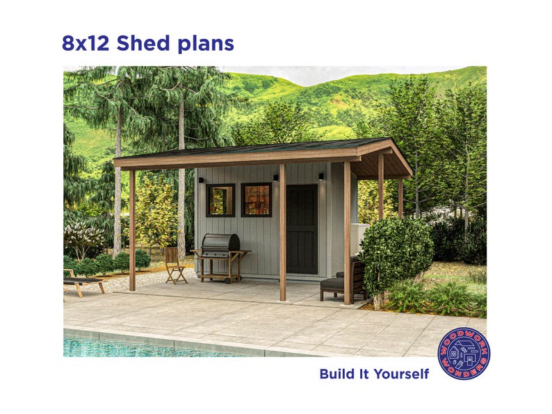 8x12 Shed With Porch Building Plans PDF | DIY Woodworking Plans - Etsy