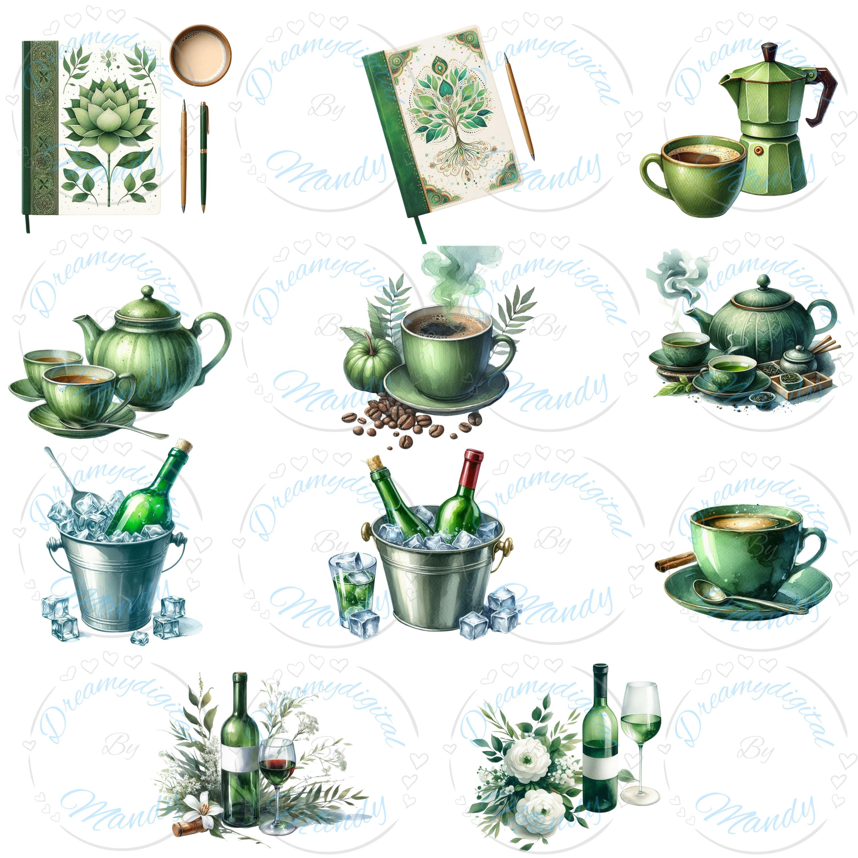 70 Watercolour Self Care Clipart Bundle, Self Care Green Clipart, High ...