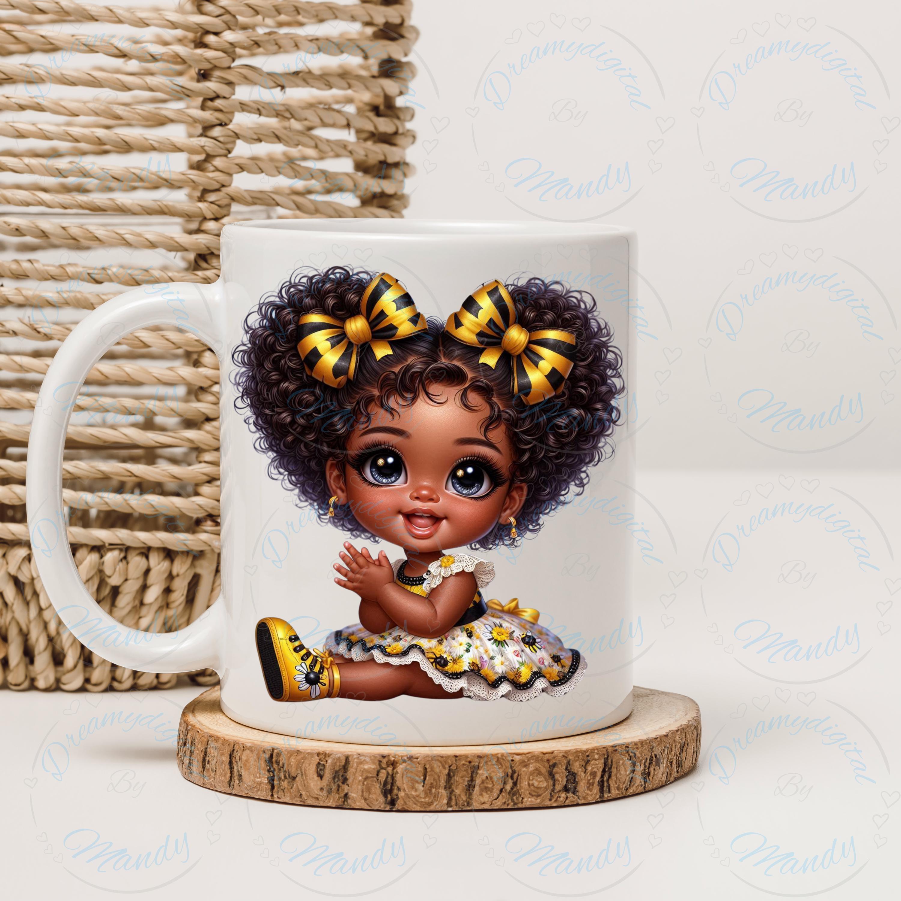 20 Cute Afro American Honey Bee Girls Clipart , PNG Files, Instant ...