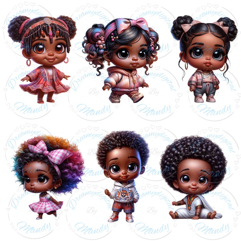 30 Cute Chibi Toddlers Clipart, PNG Files, Instant Download , High ...