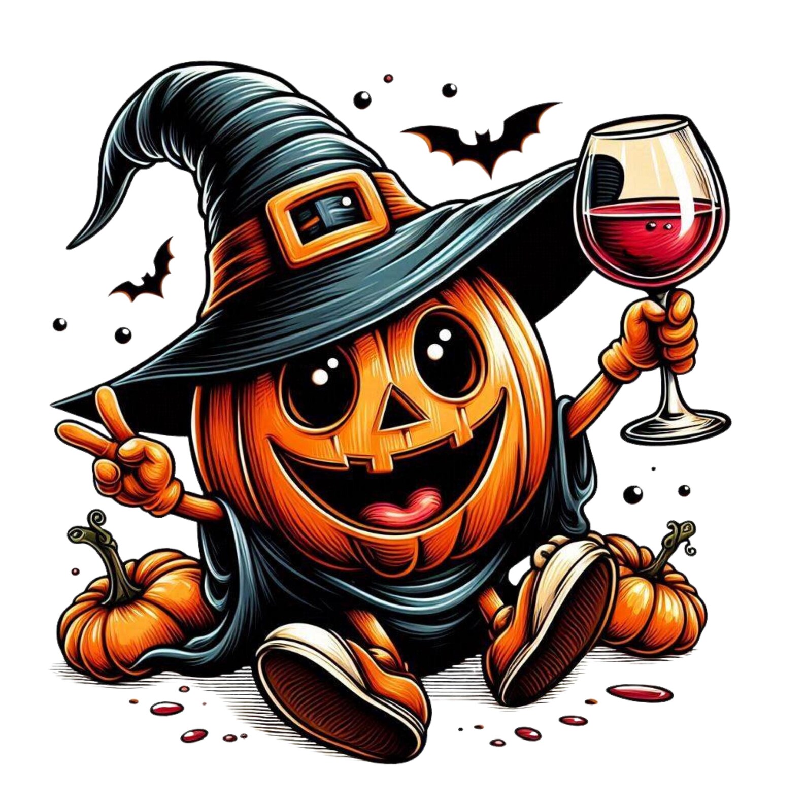 10 Drunk Halloween Pumpkins PNG Files | Fun & Spooky Digital Clipart ...