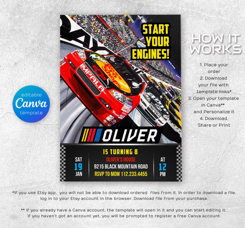 Nascar Party, Shake N Bake Birthday, Ricky Bobby, Boy Racing Invitation ...