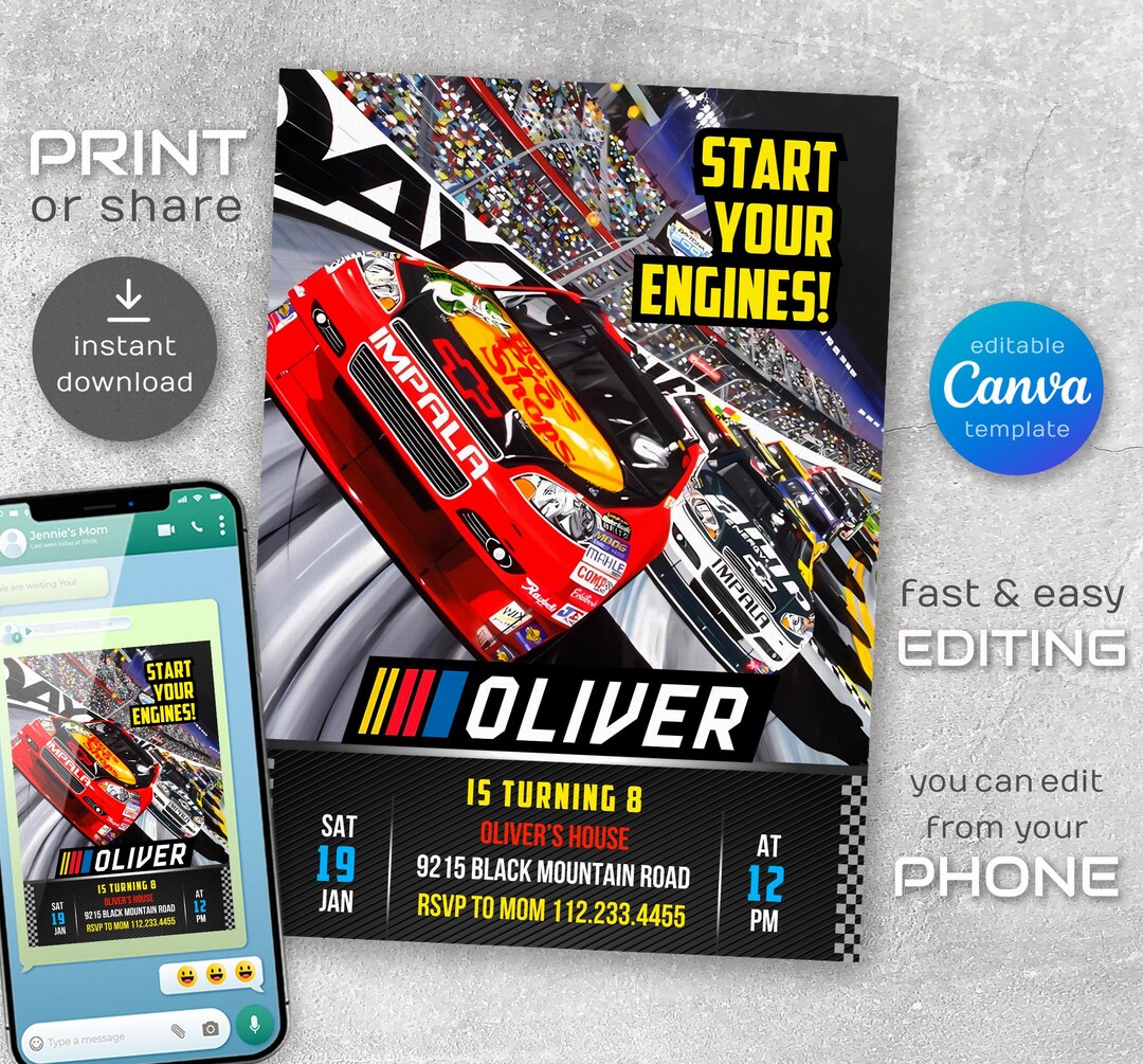 Nascar Party, Shake N Bake Birthday, Ricky Bobby, Boy Racing Invitation ...