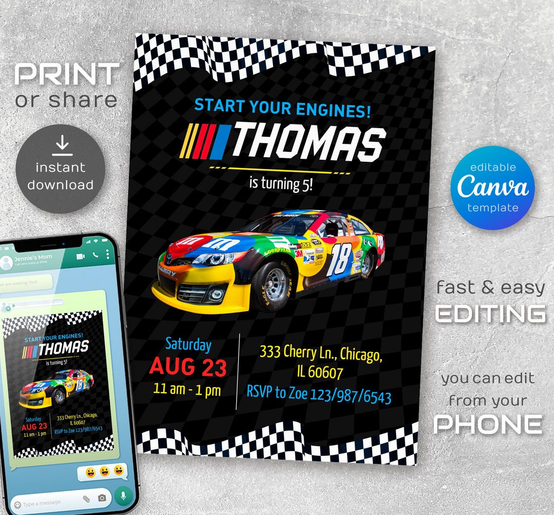 Nascar Party, Shake N Bake Birthday, Ricky Bobby, Boy Racing Invitation ...