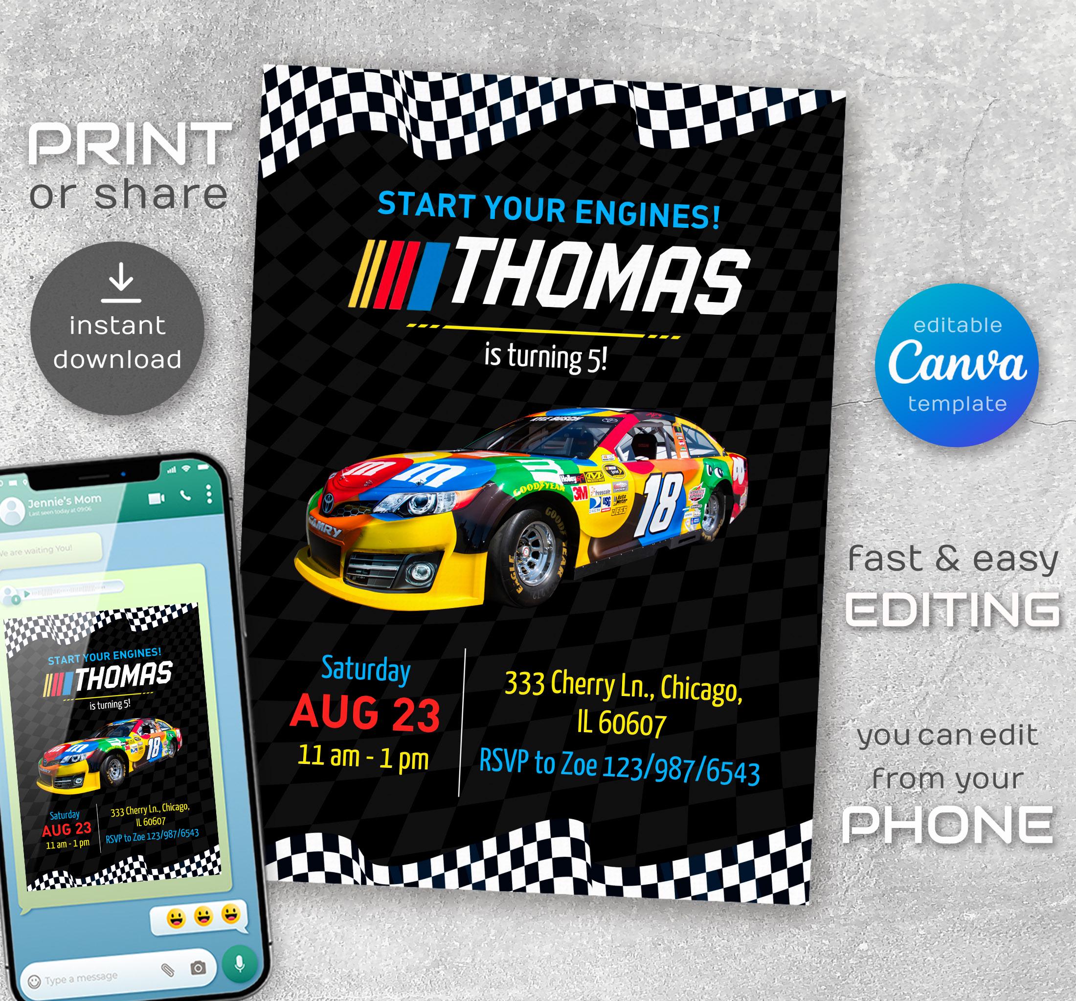 Nascar Party, Shake N Bake Birthday, Ricky Bobby, Boy Racing Invitation ...