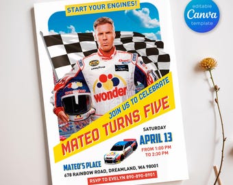 Nascar Party, Shake N Bake Birthday, Ricky Bobby, Boy Racing Invitation ...