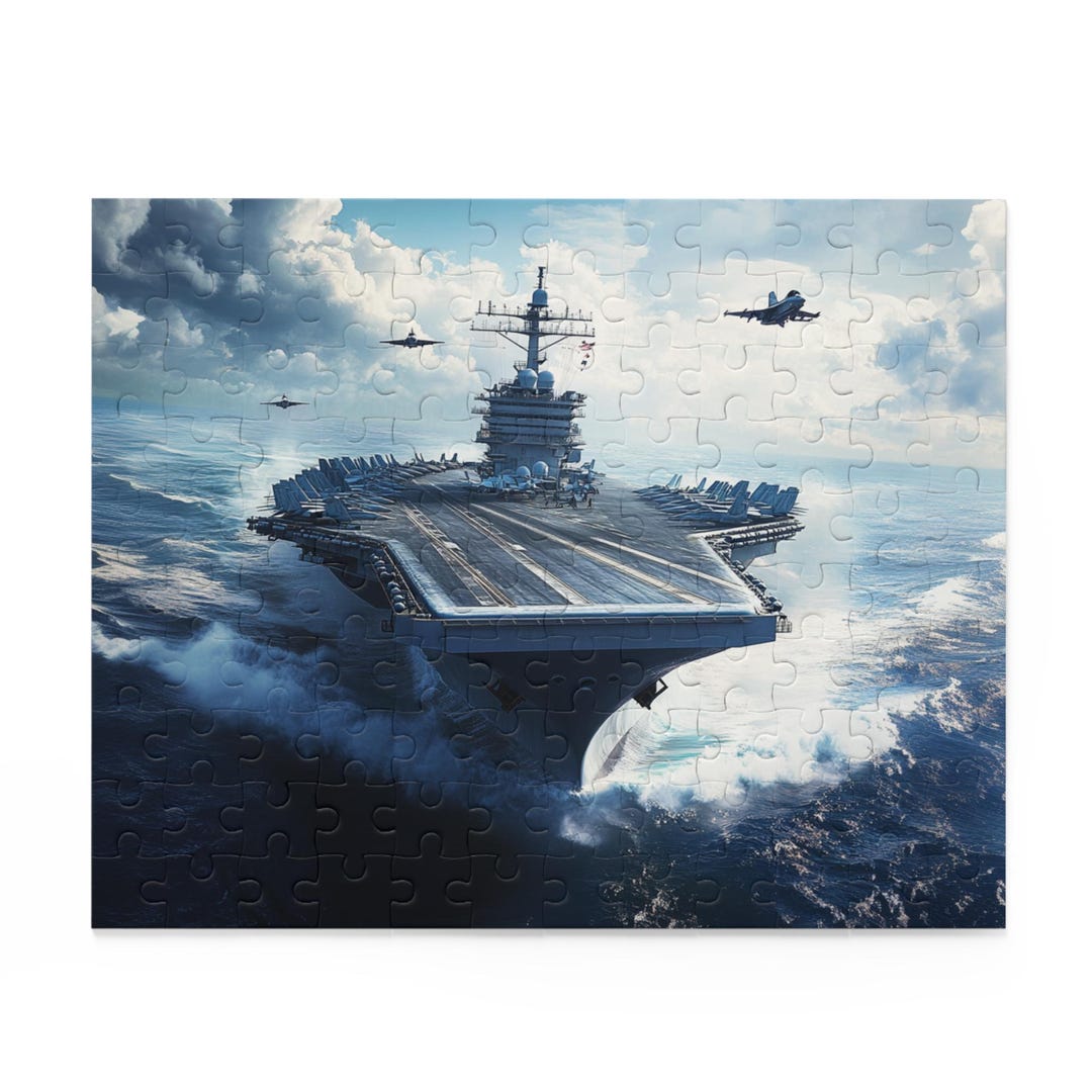 Puzzle, 120, 252, 500-piece, American Navy Aircraft Carrier Jigsaw ...