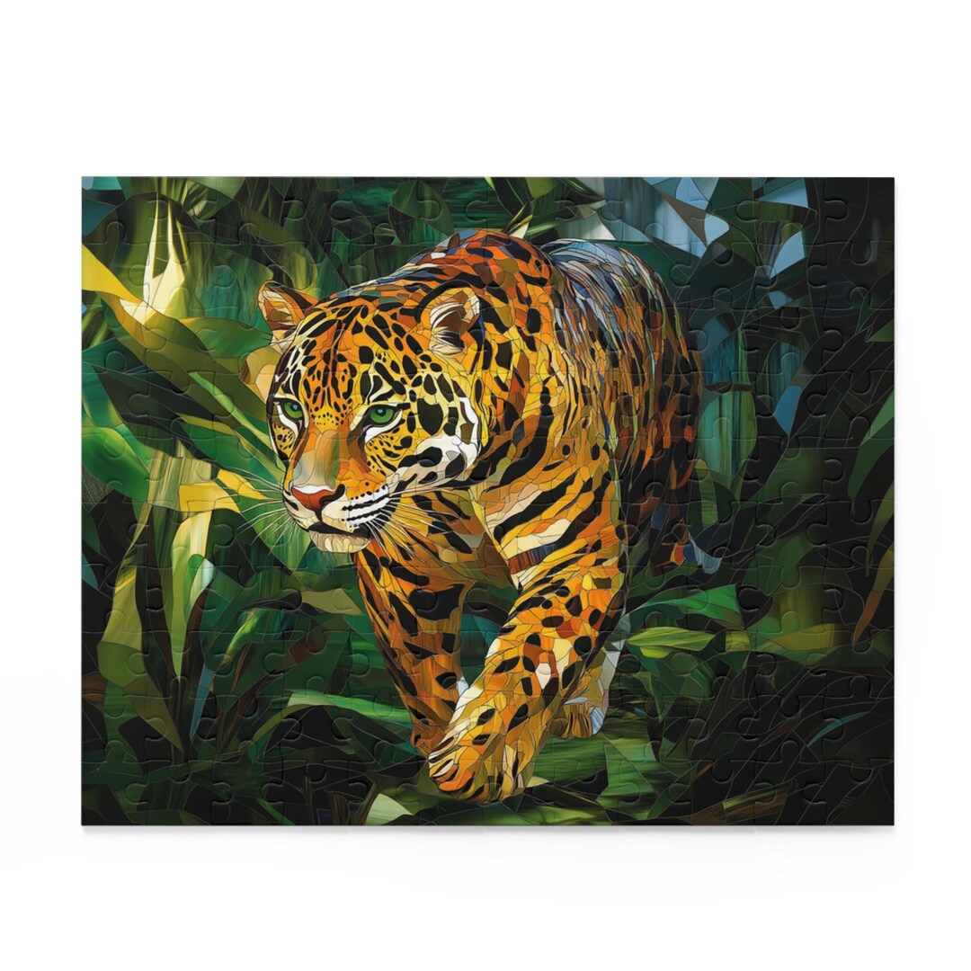 Puzzle, Jaguar Stained Glass, 120 252 500 Pieces, Relaxing Hobby ...