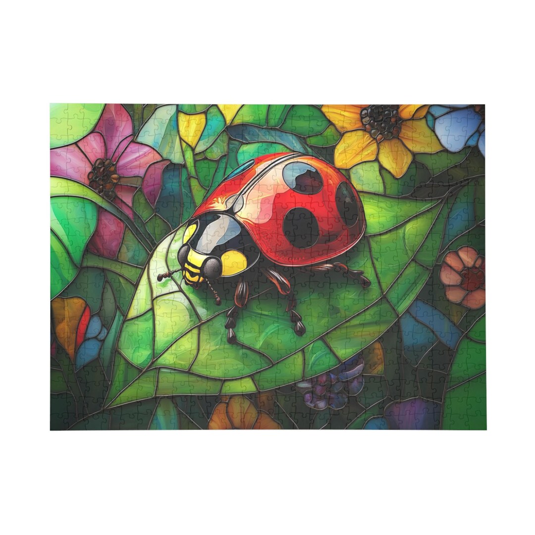 Puzzle Ladybug Stained Glass 1000-Piece - Etsy 日本